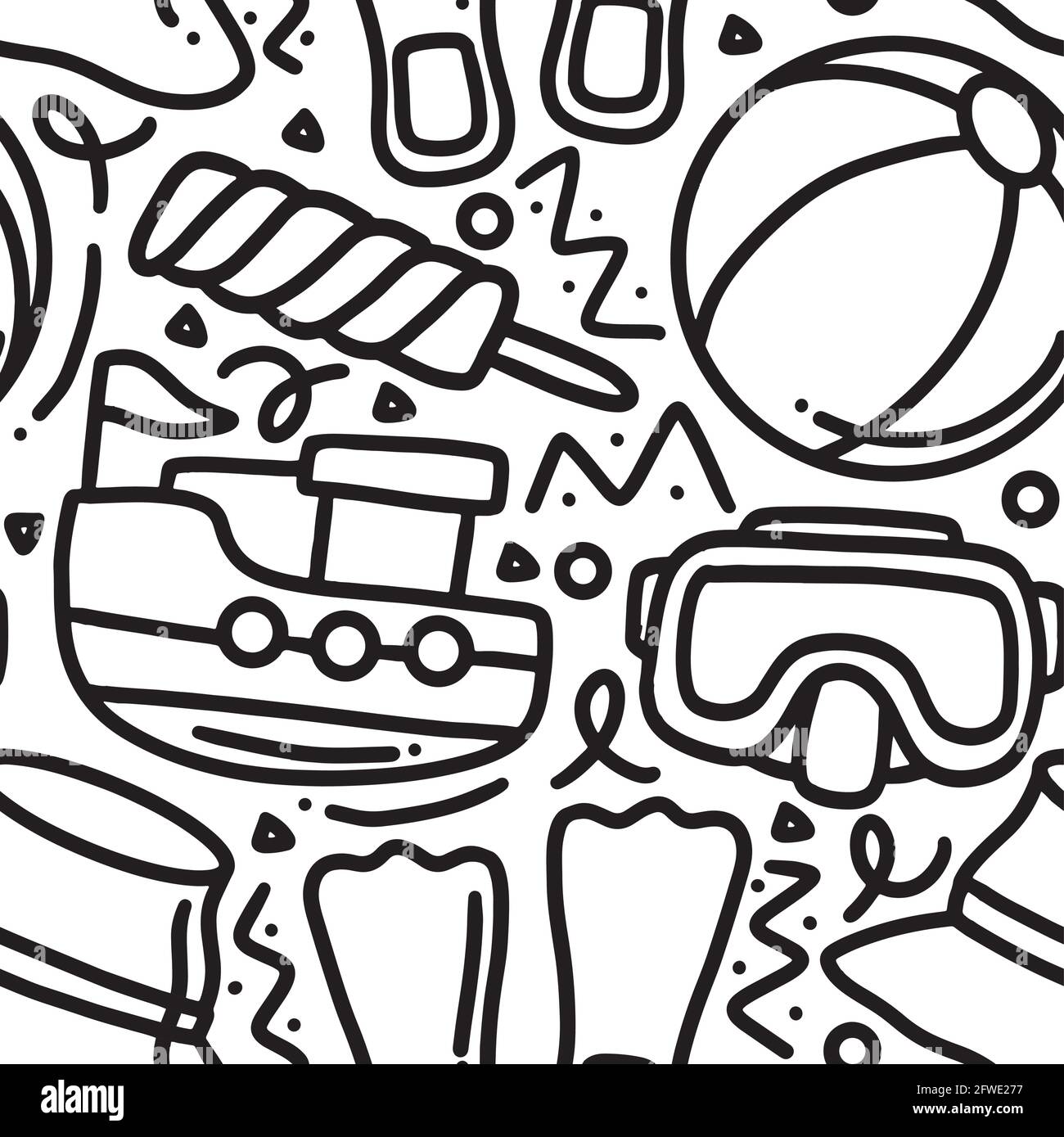 doodle set of sea holiday hand drawing Stock Vector Image & Art - Alamy