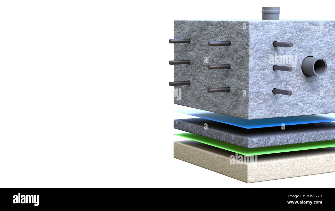 industrial 3d illustration, house substructure scheme isolated Stock ...