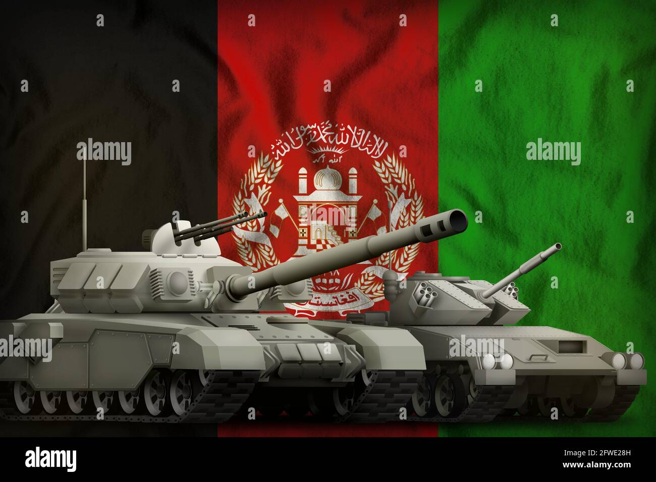 tanks on the Afghanistan flag background. Afghanistan tank forces ...