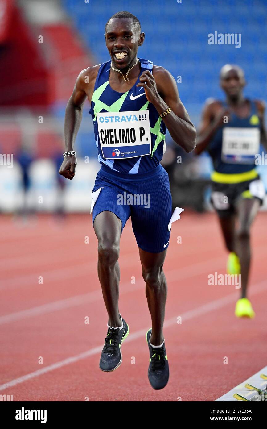 Paul Chelimo (USA) places second in the 3,000m in 7:41.69 during the ...