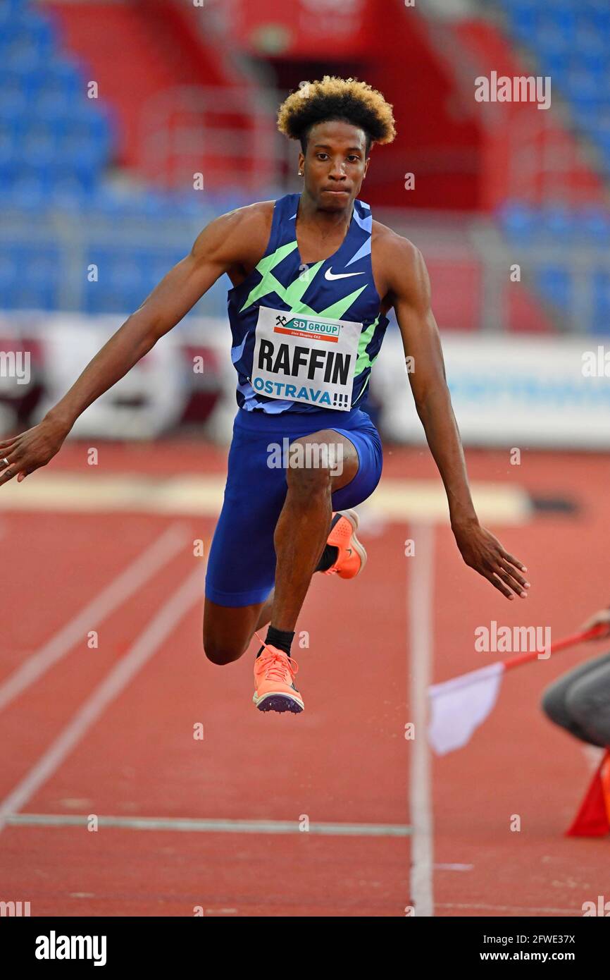 Melvin Raffin (FRA) places third in the triple jump at 54-10 (16.71m ...