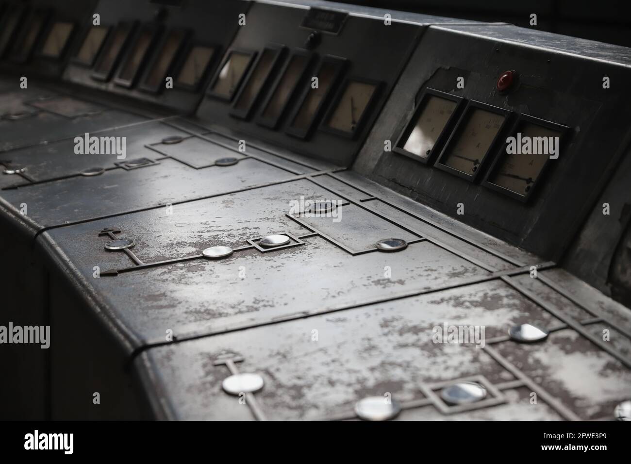 Control Panel of an old Power Plant Stock Photo - Alamy