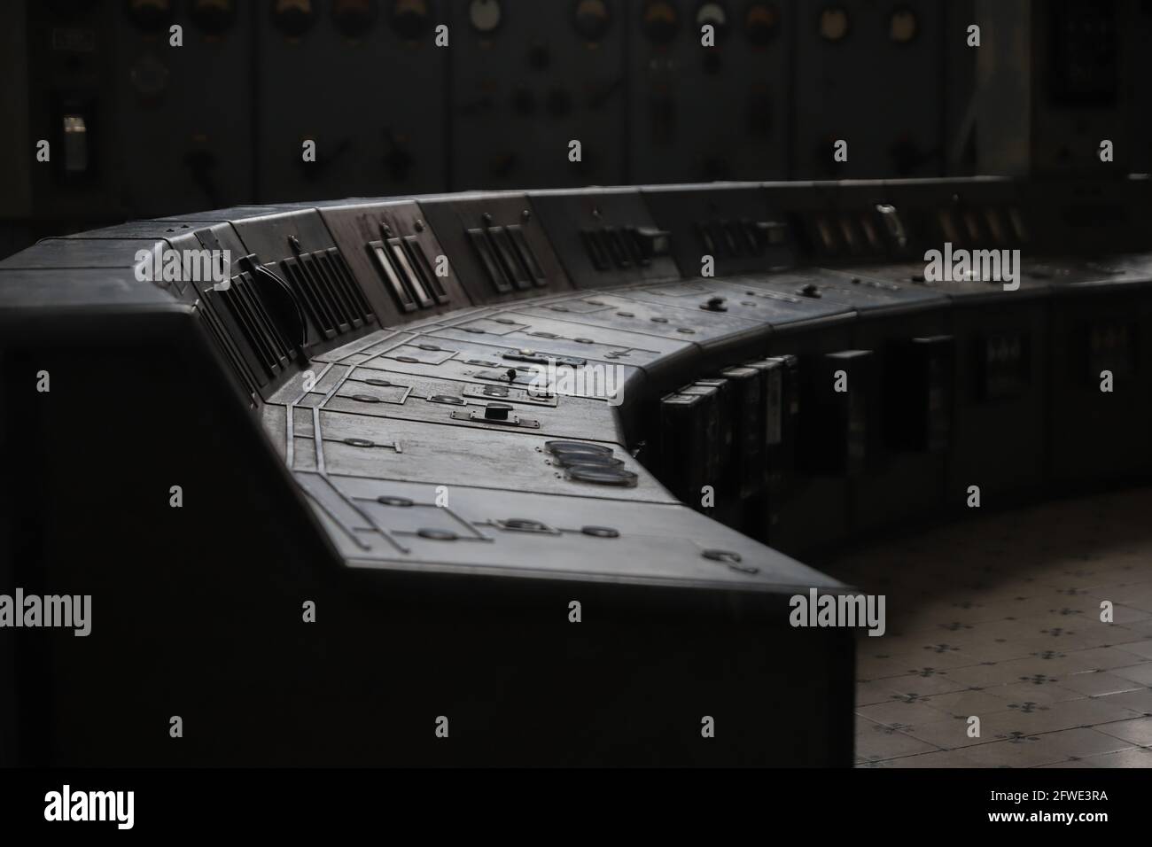 Control Panel of an old Power Plant Stock Photo - Alamy
