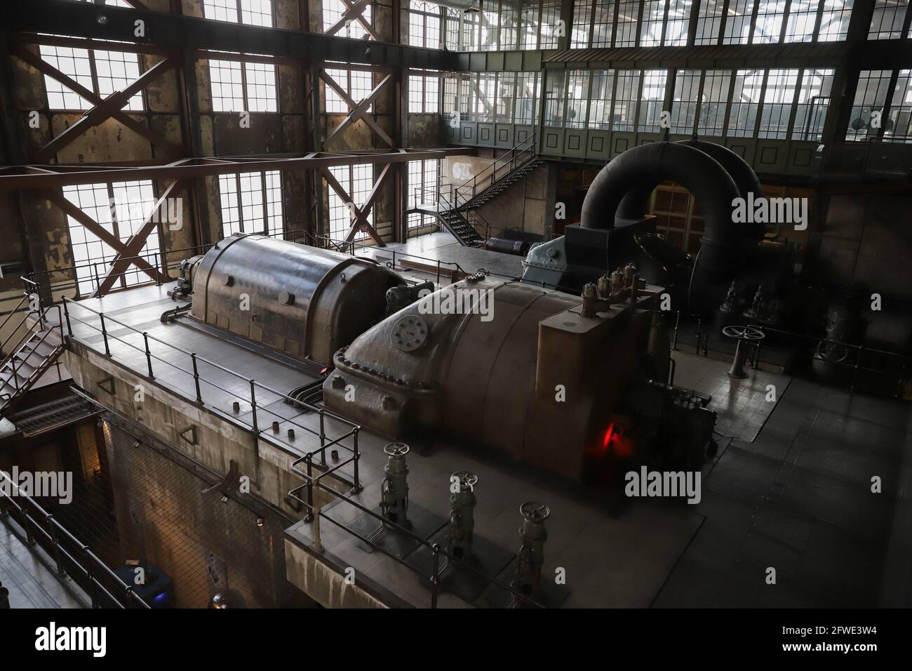 Old Engine of an old Power Plant Stock Photo - Alamy