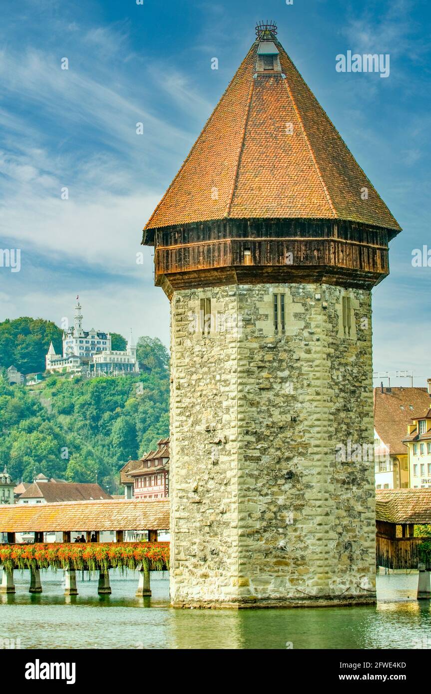 Water Tower, Lucerne Stock Photo - Alamy