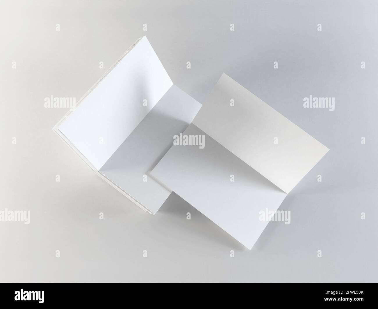 Realistic A4 Bifold Brochure 3D Illustration Mockup Scene on Isolated ...