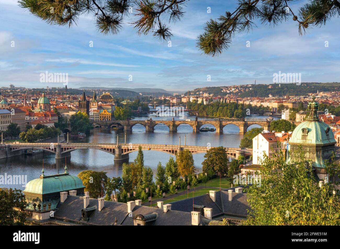 Bridges over the Vltava River, Prague, Czechia Stock Photo - Alamy