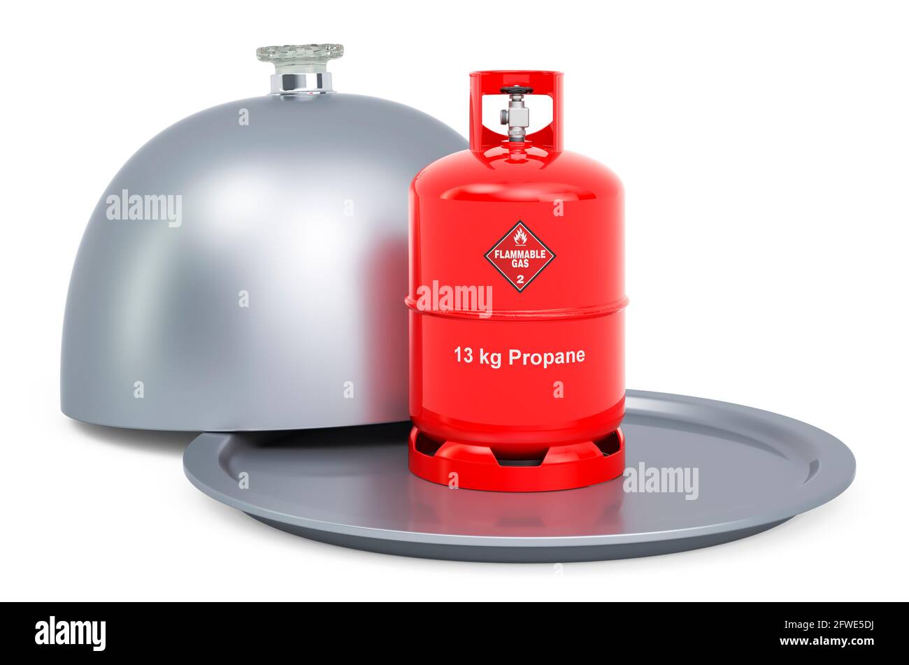 Restaurant cloche with propane cylinder with compressed gas, 3D ...