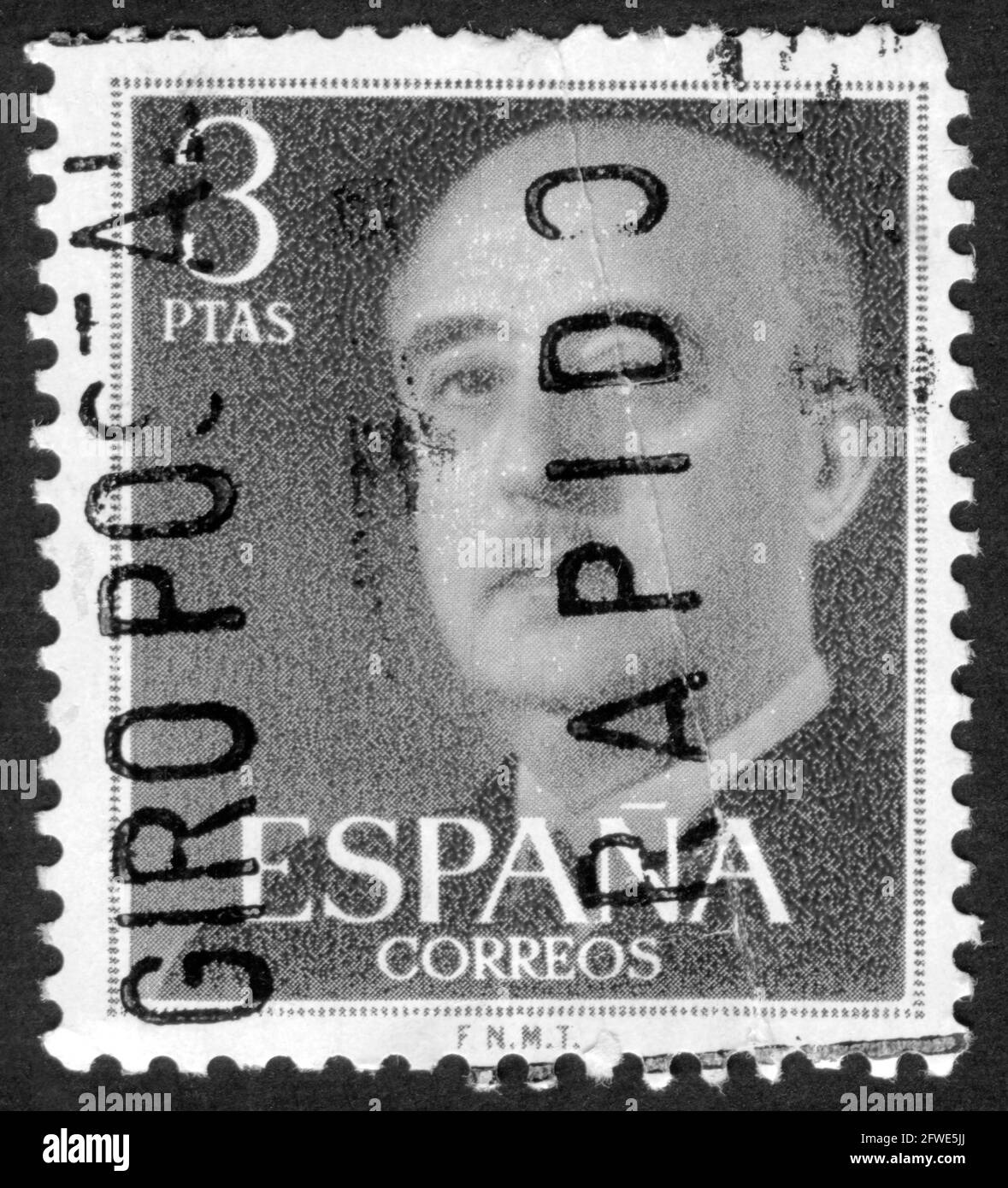 Spain postage stamp Black and White Stock Photos & Images - Alamy
