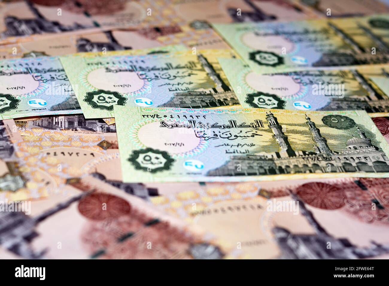 Egyptian banknotes collection background , Egypt Currency of one pound ...