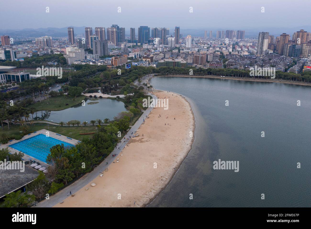 Aerial view of Mile city near Kunming, in Yunnan - China Stock Photo ...