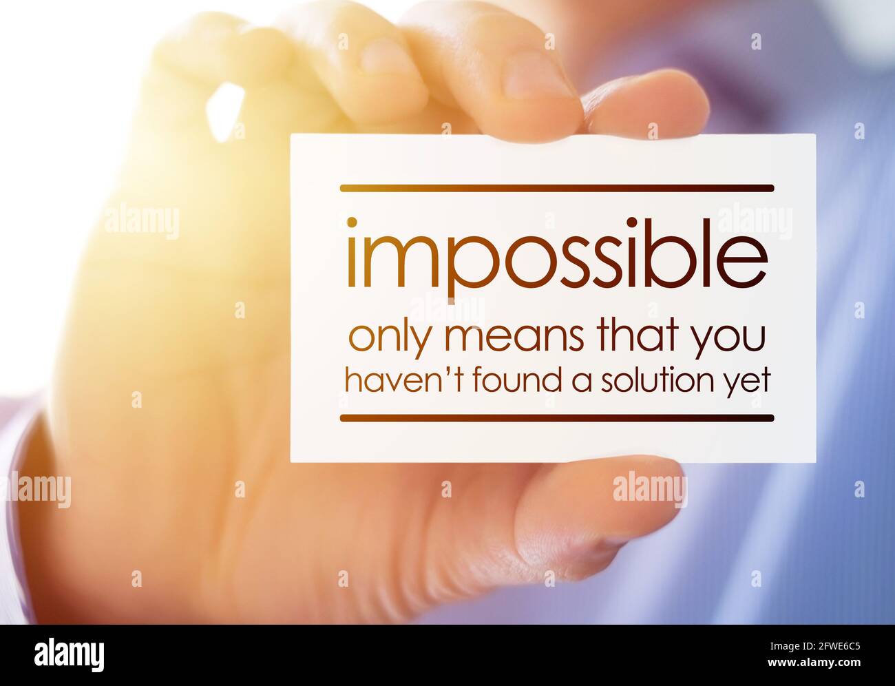Focus on the solution - motivational quote Stock Photo - Alamy