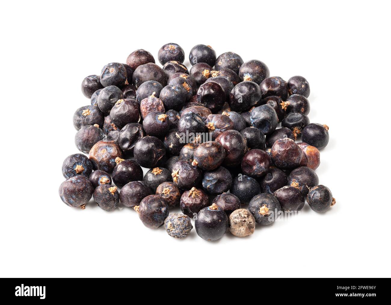 pie of dried juniper berries closeup on white background Stock Photo ...