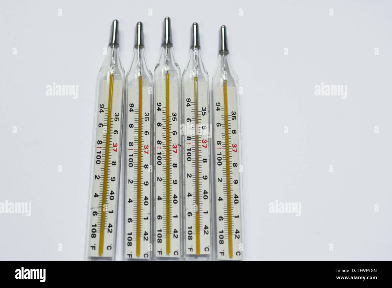 Medical mercury thermometer for measuring body temperature, clinical ...