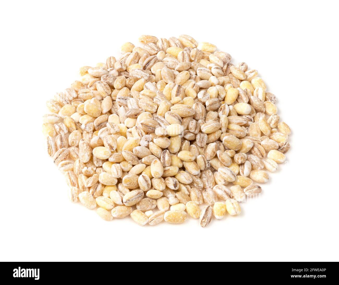 pile of raw pearl barley groats closeup on white background Stock Photo ...