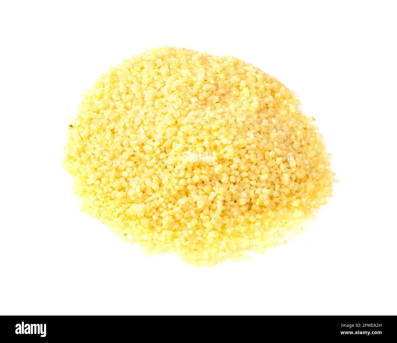 pile of fine ground cornmeal closeup on white background Stock Photo ...