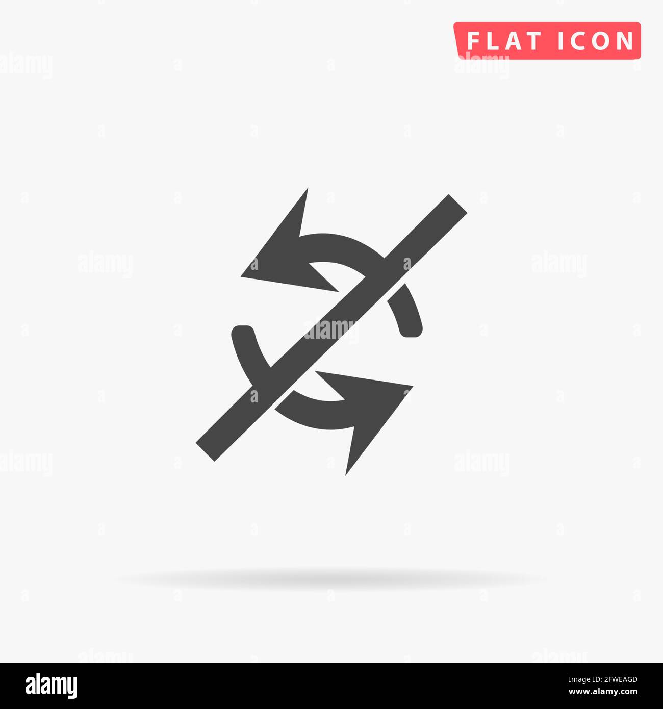 Non Exchange Arrow flat vector icon. Hand drawn style design ...