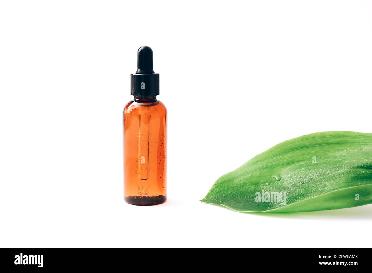 Natural cosmetic skincare bottle containers on white background ...