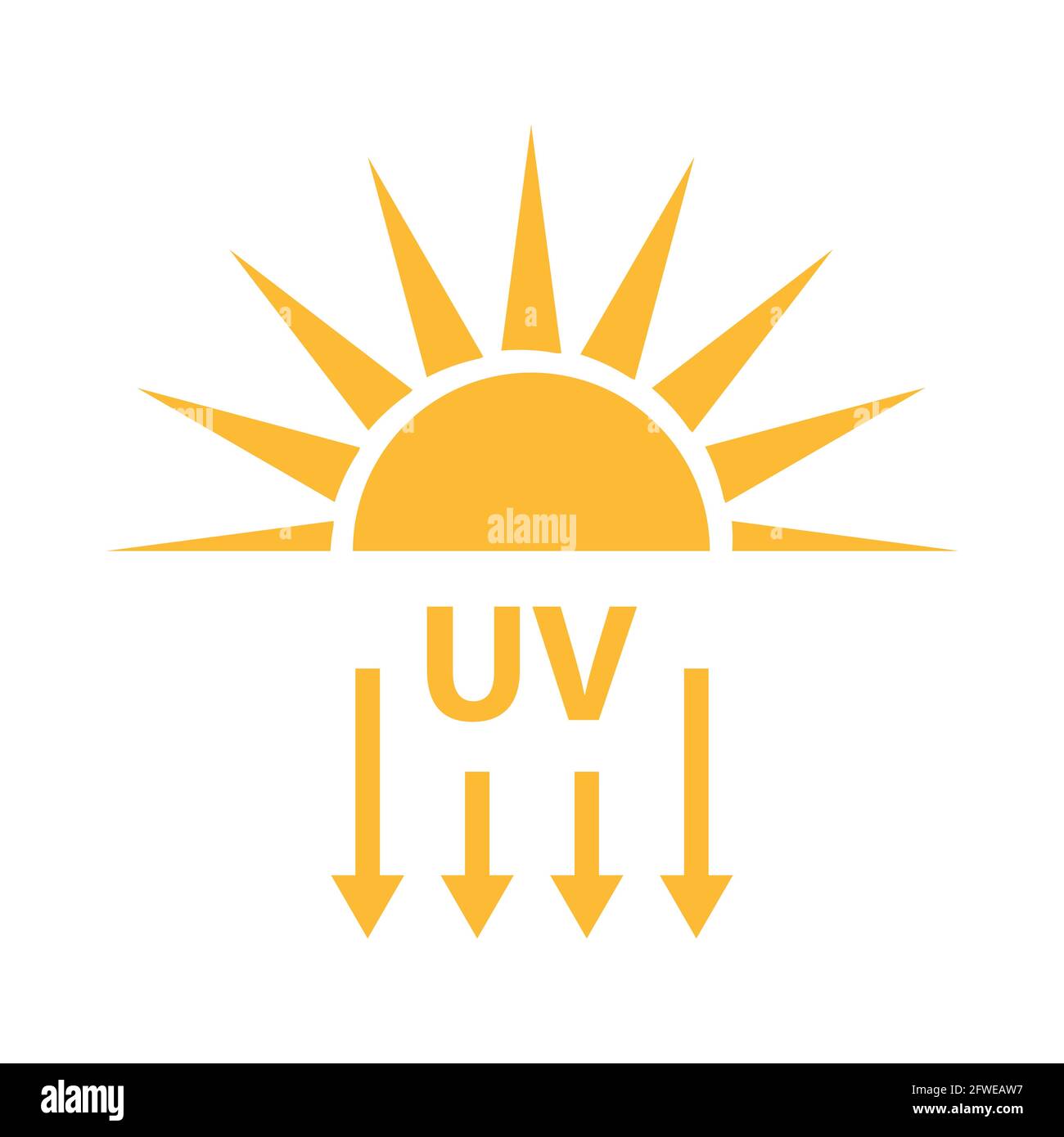 UV radiation icon vector solar ultraviolet light symbol for graphic ...