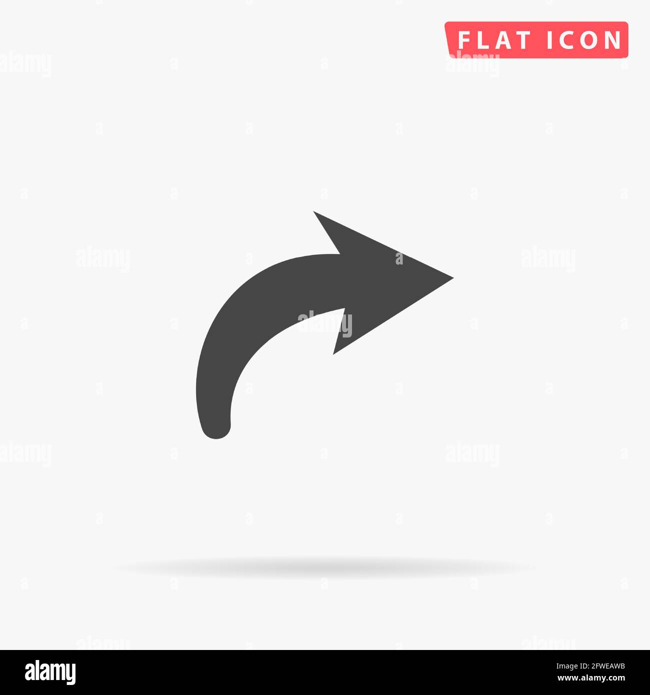 Redo Arrow flat vector icon. Hand drawn style design illustrations ...