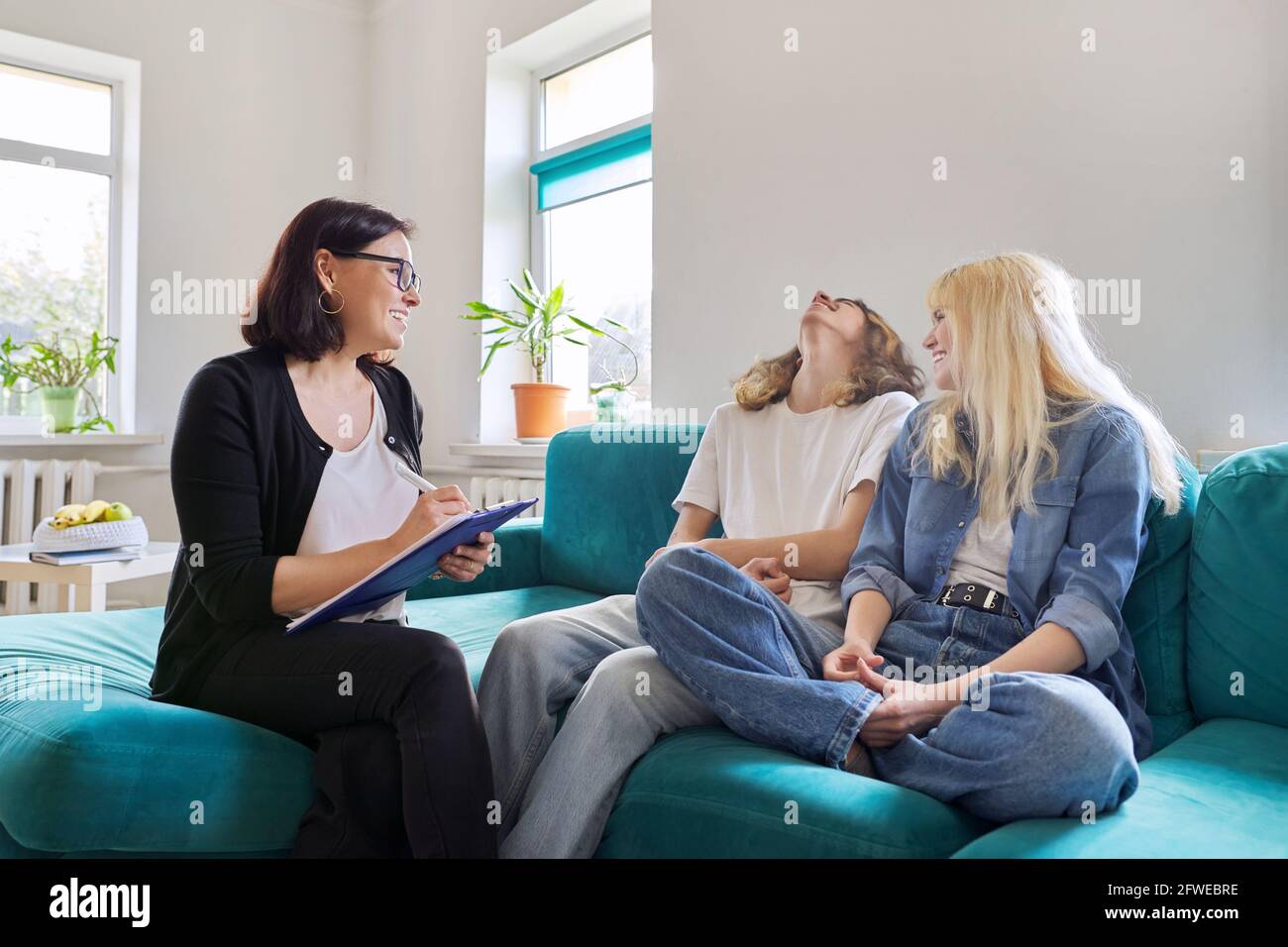 Professional female social worker, teacher, counselor, psychologist ...