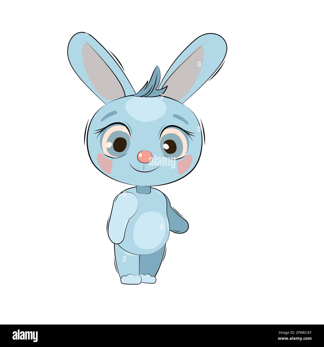 Little baby hare, rabbit. Isolated object on a white background ...