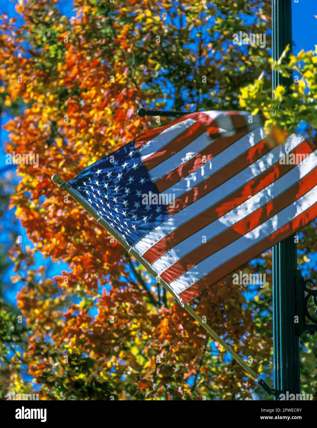 2005 HISTORICAL UNITED STATES FLAG FALL FOLIAGE PENNSYLVANIA USA Stock ...