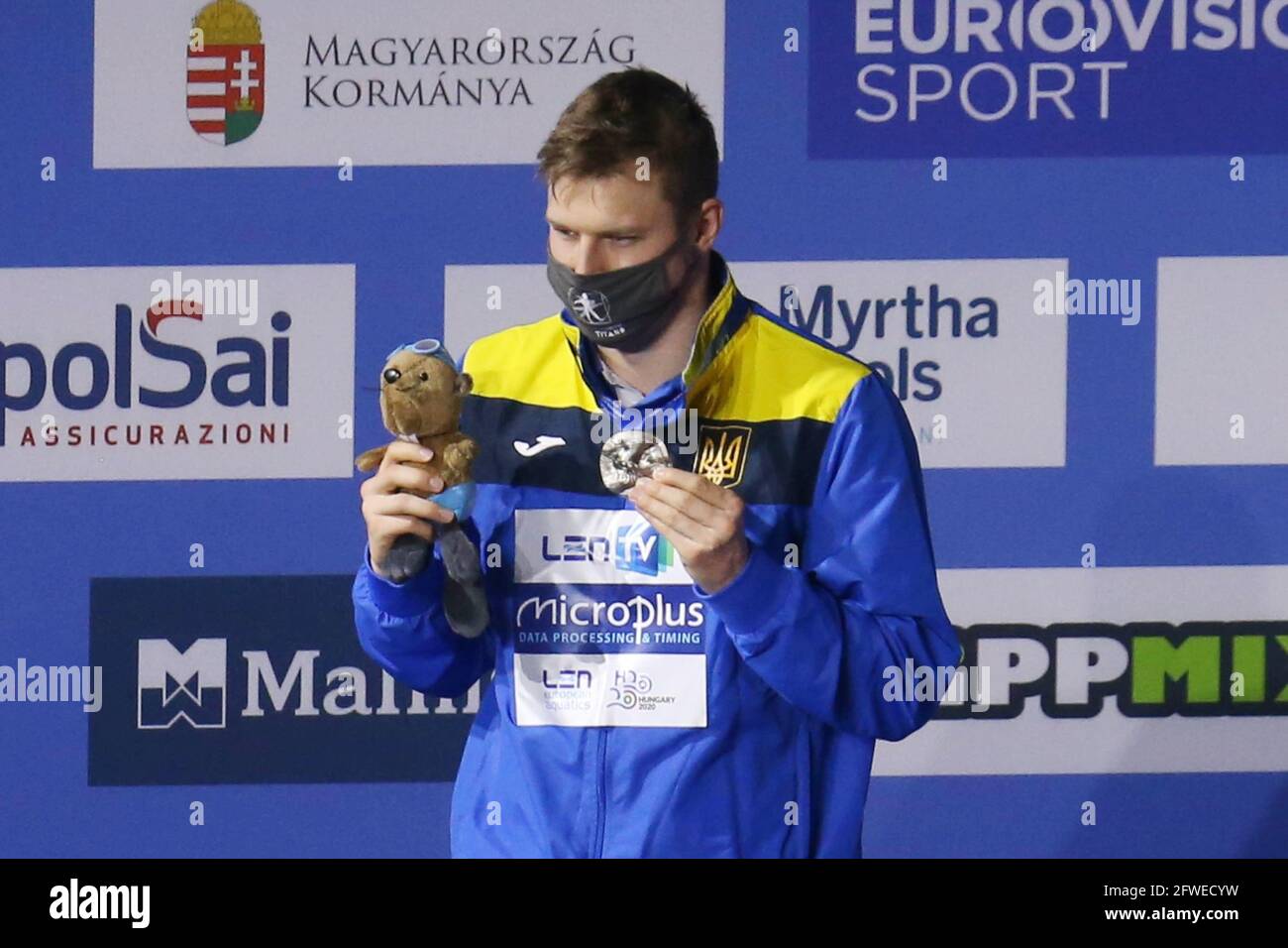 Andriy Govorov of Ukraine 2nd place, Podium 50 m Butterfly during the ...