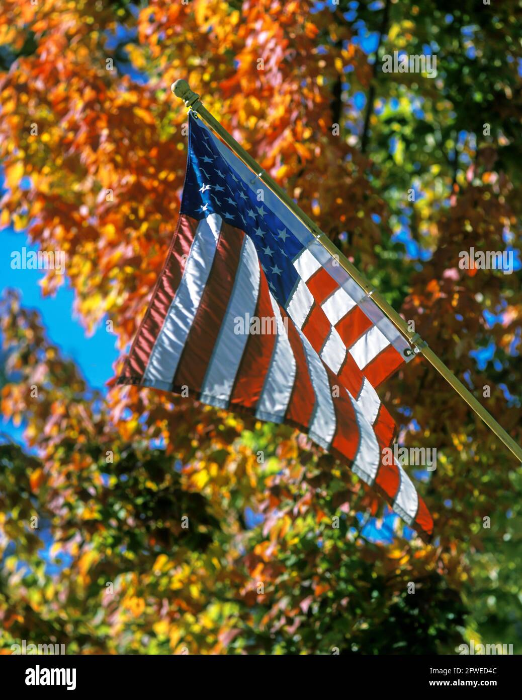 2005 HISTORICAL UNITED STATES FLAG FALL FOLIAGE PENNSYLVANIA USA Stock ...