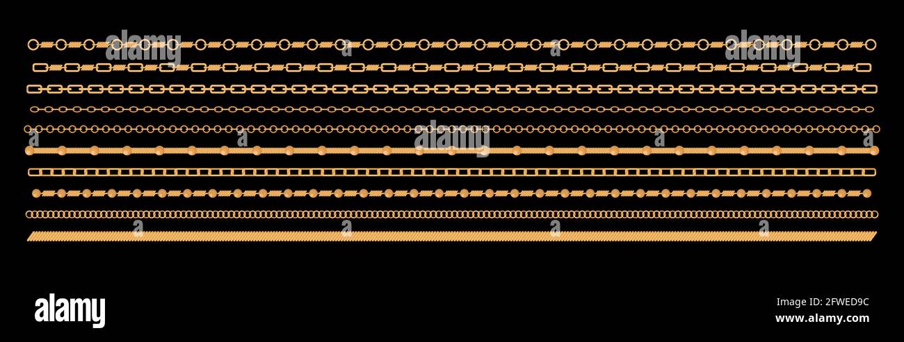 set of chains. Vector illustration for creative design, flat style ...
