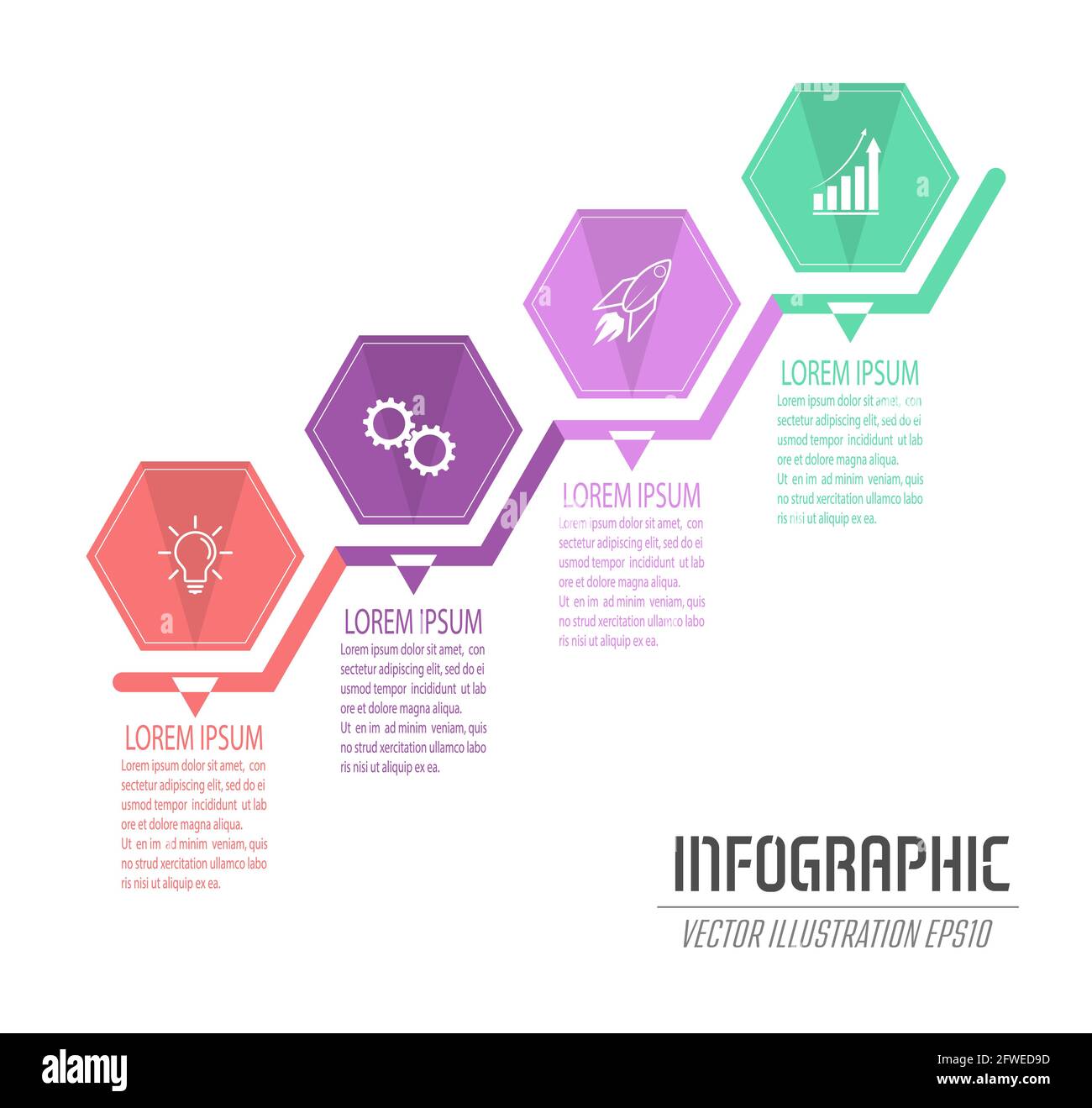 ladder to success. An infographic template for visualizing business and ...