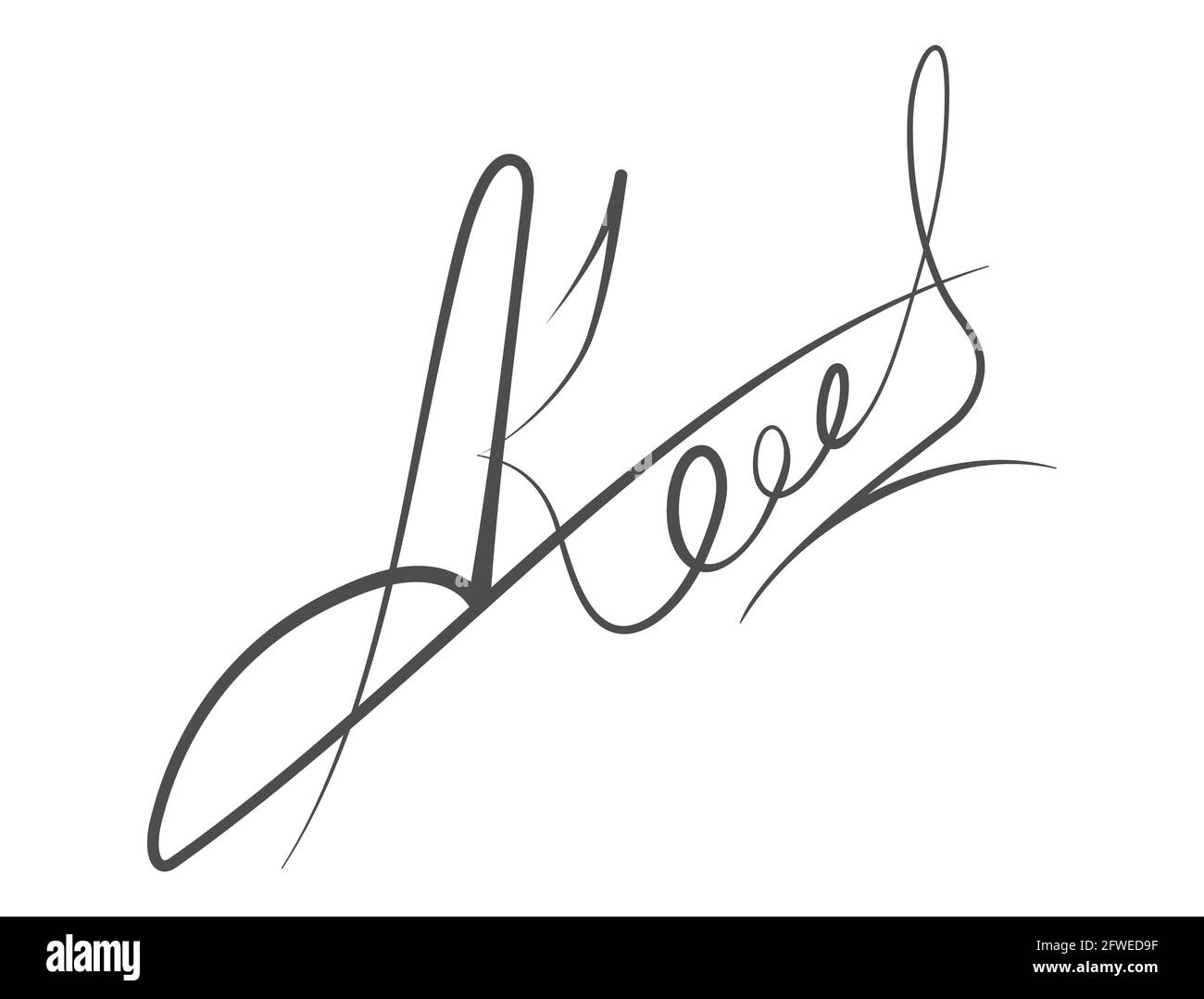 Abstract hand-drawn calligraphic autograph. Custom manual signature for ...