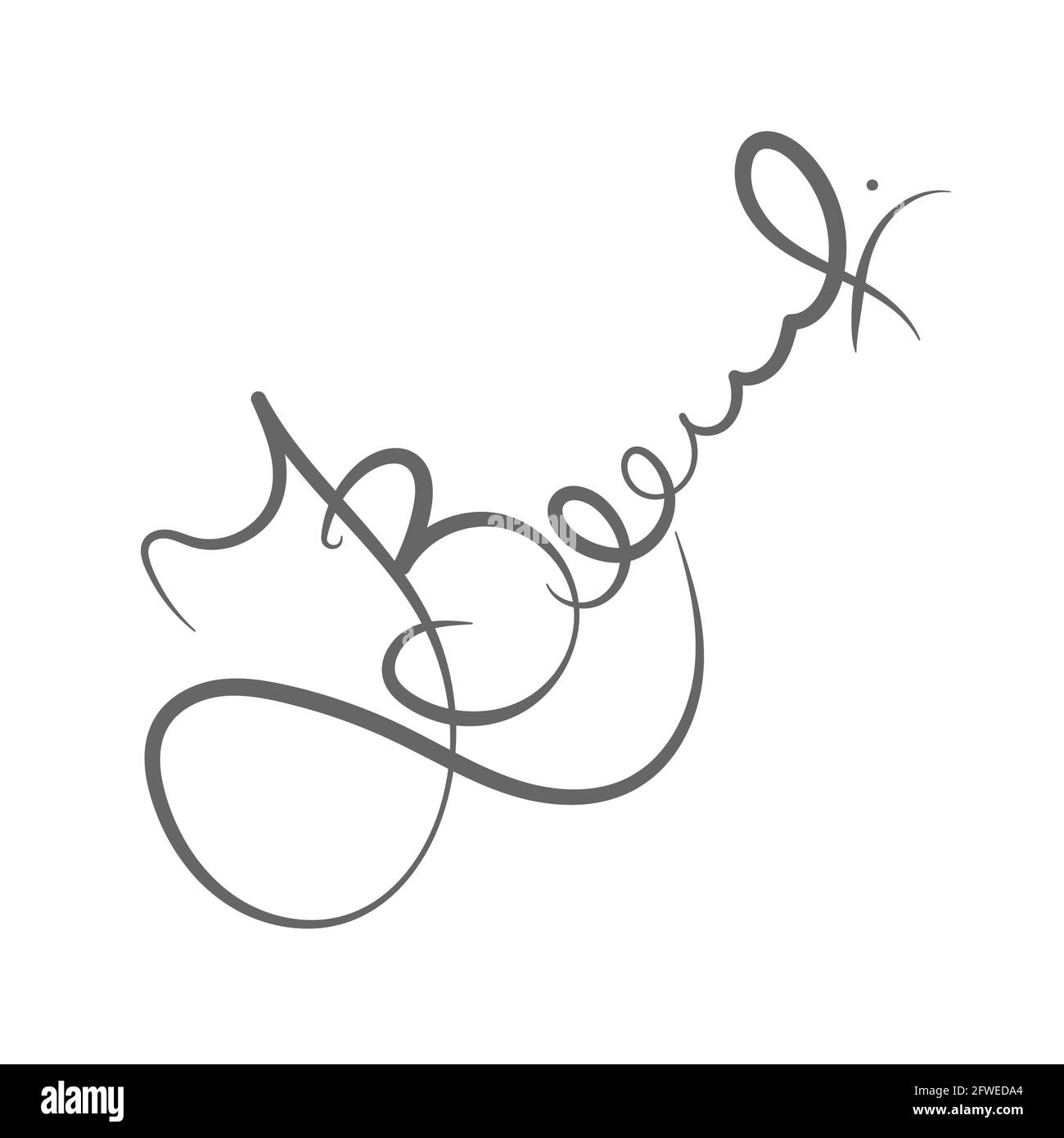 Abstract hand-drawn calligraphic autograph. Custom manual signature for ...