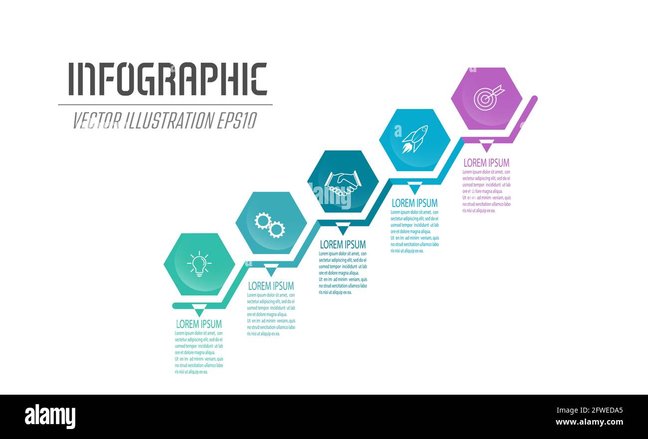 ladder to success. An infographic template for visualizing business and ...