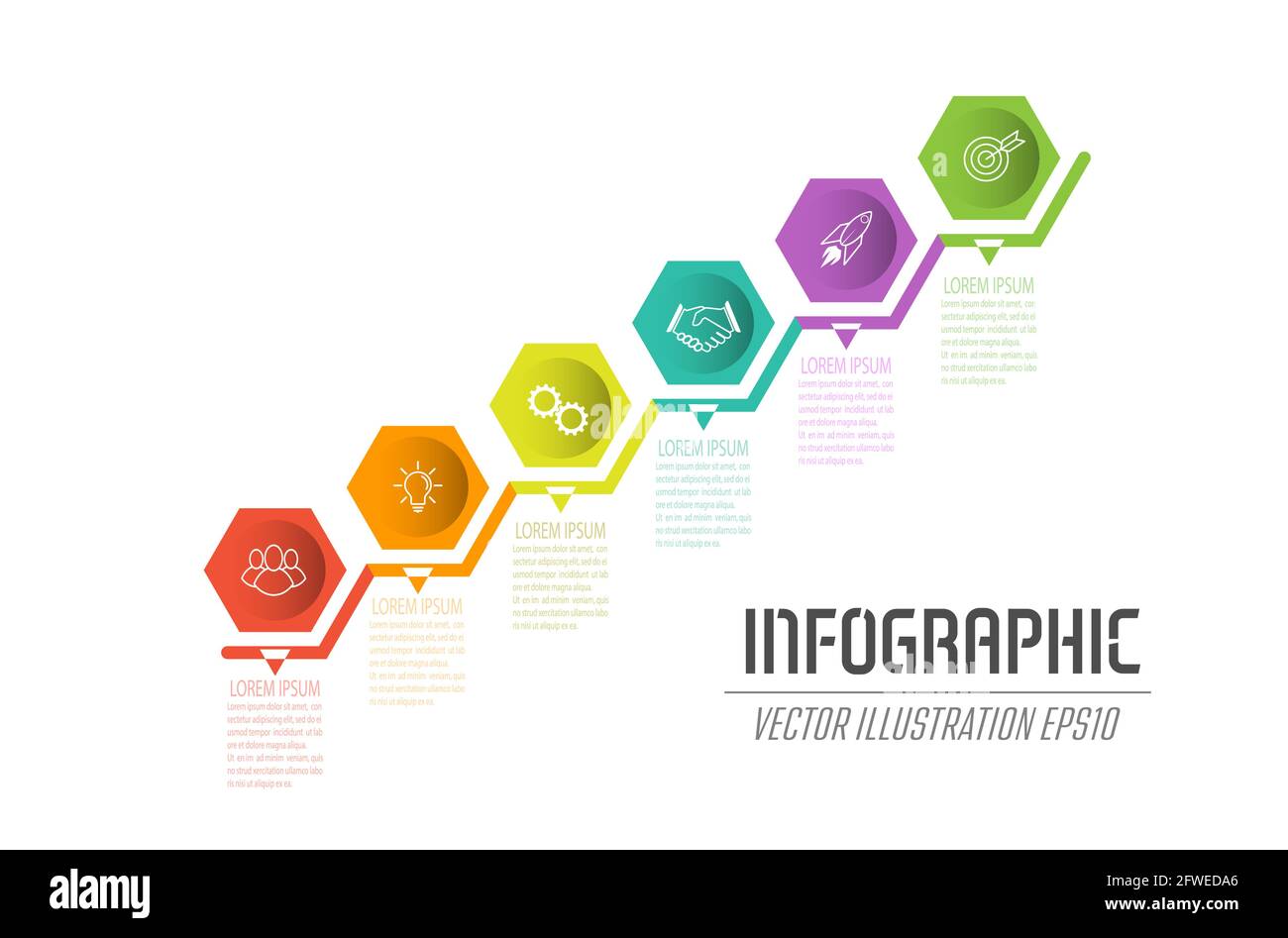 ladder to success. An infographic template for visualizing business and ...
