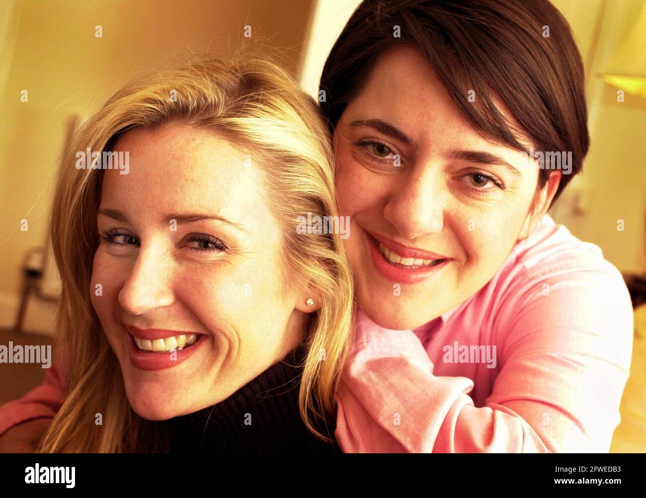 TV presenter and model Sarah Heaney, black top, with her best pal Viki ...