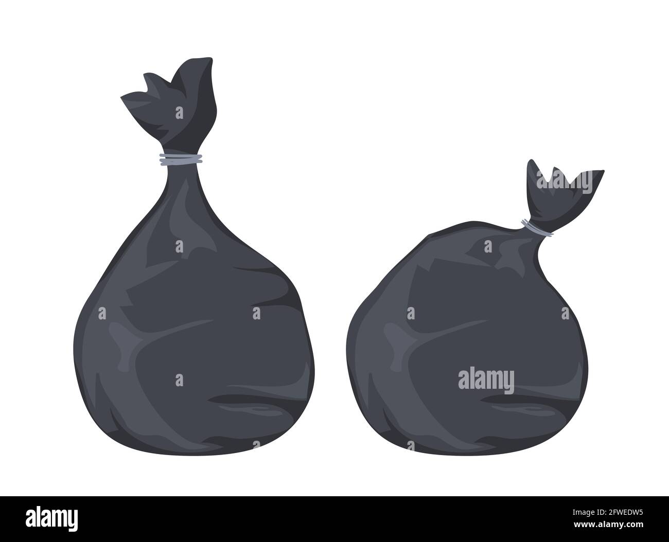 Rubbish garbage bag vector plastic icon. Trash rubbish bin cartoon ...