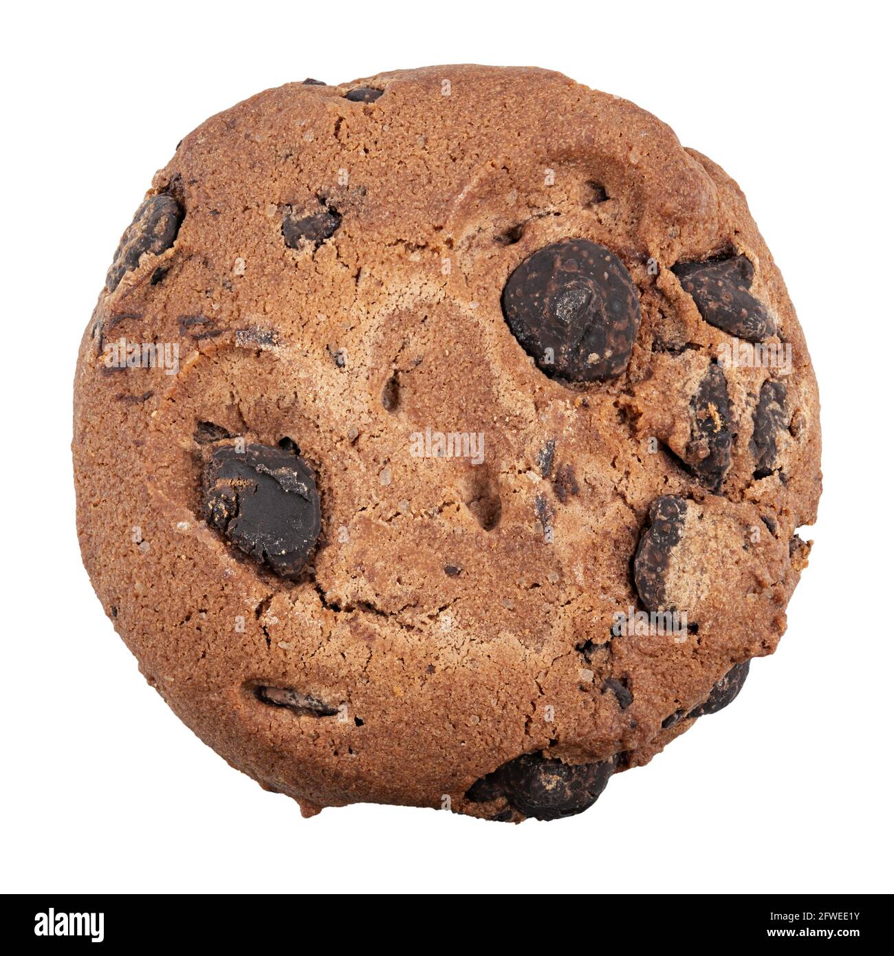 Chocolate cookies isolated on white background with clipping path. Top ...