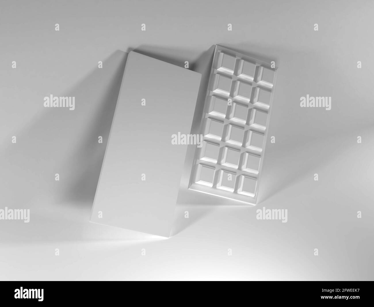 Realistic Chocolate Box Packaging 3D Mockup Scene on Isolated ...