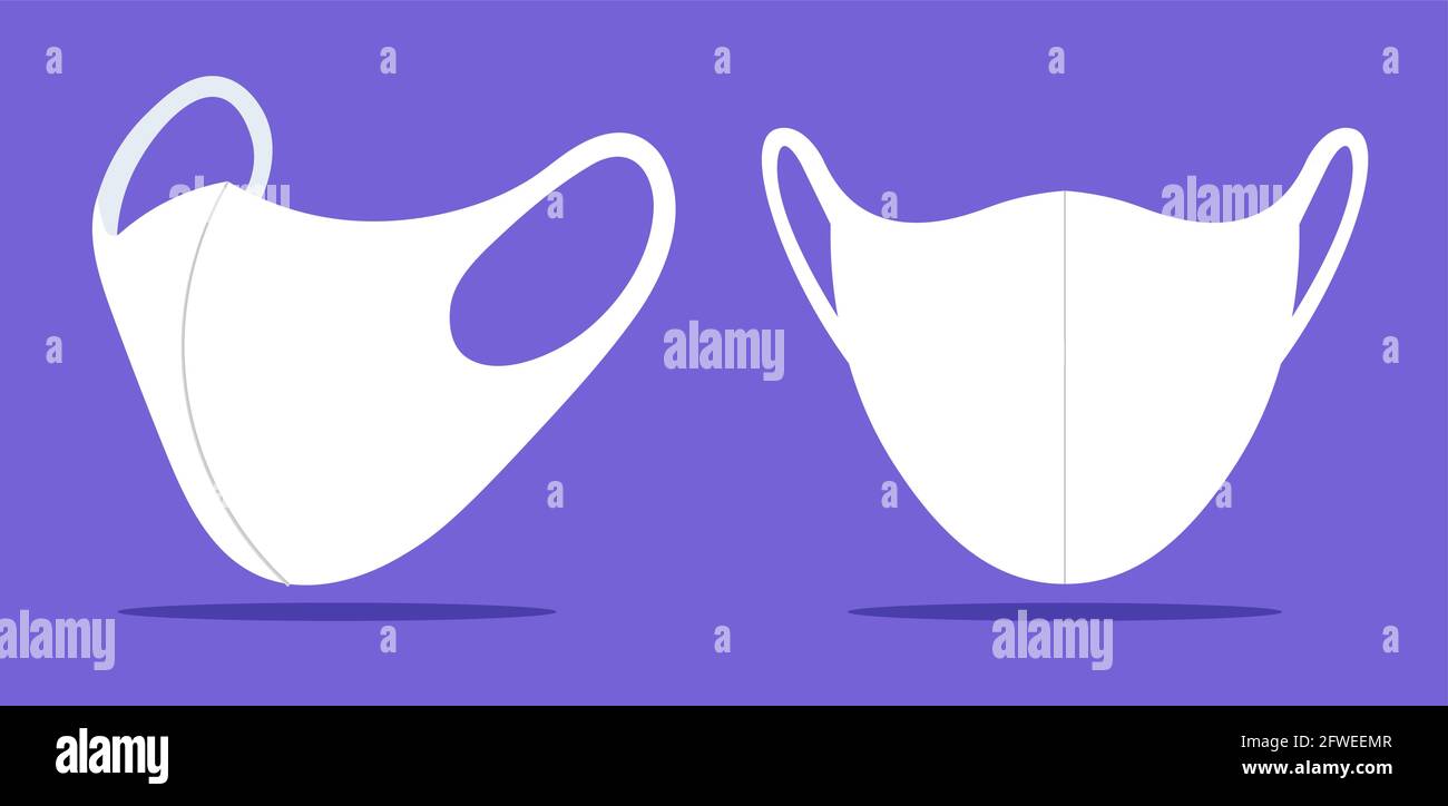 Facemask vector mockup icon. Black face mask ppe anti dust mask shape ...