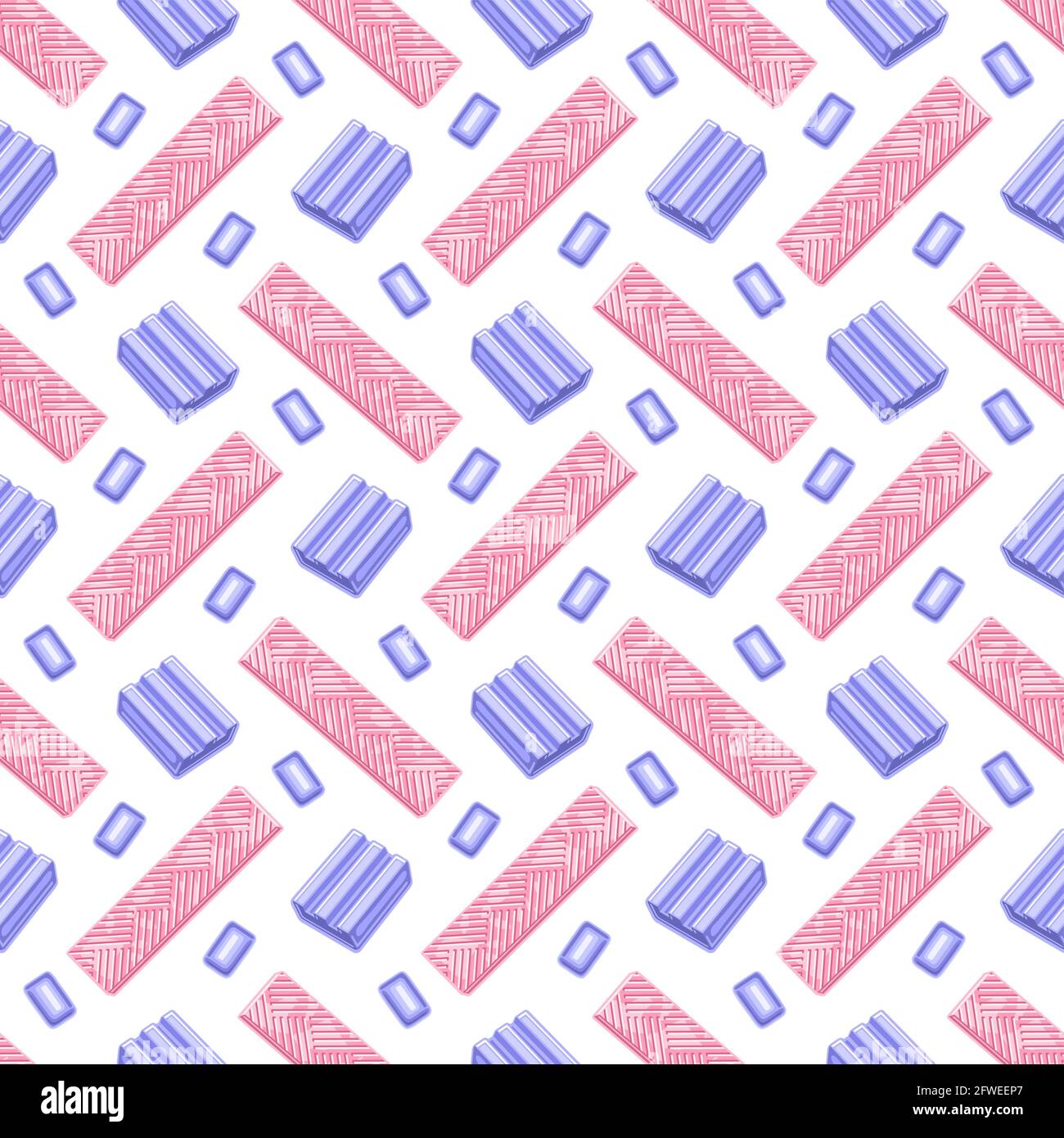 Vector Bubble Gum Seamless Pattern, square repeating bubblegum ...