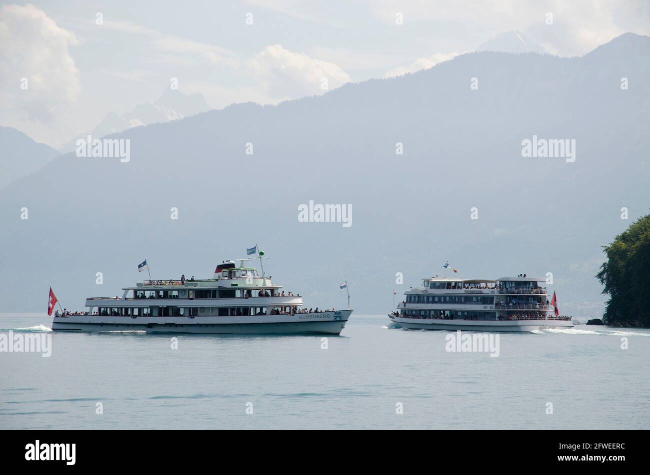 Switzerland bernese oberland lake swiss ferry alpine hi-res stock ...