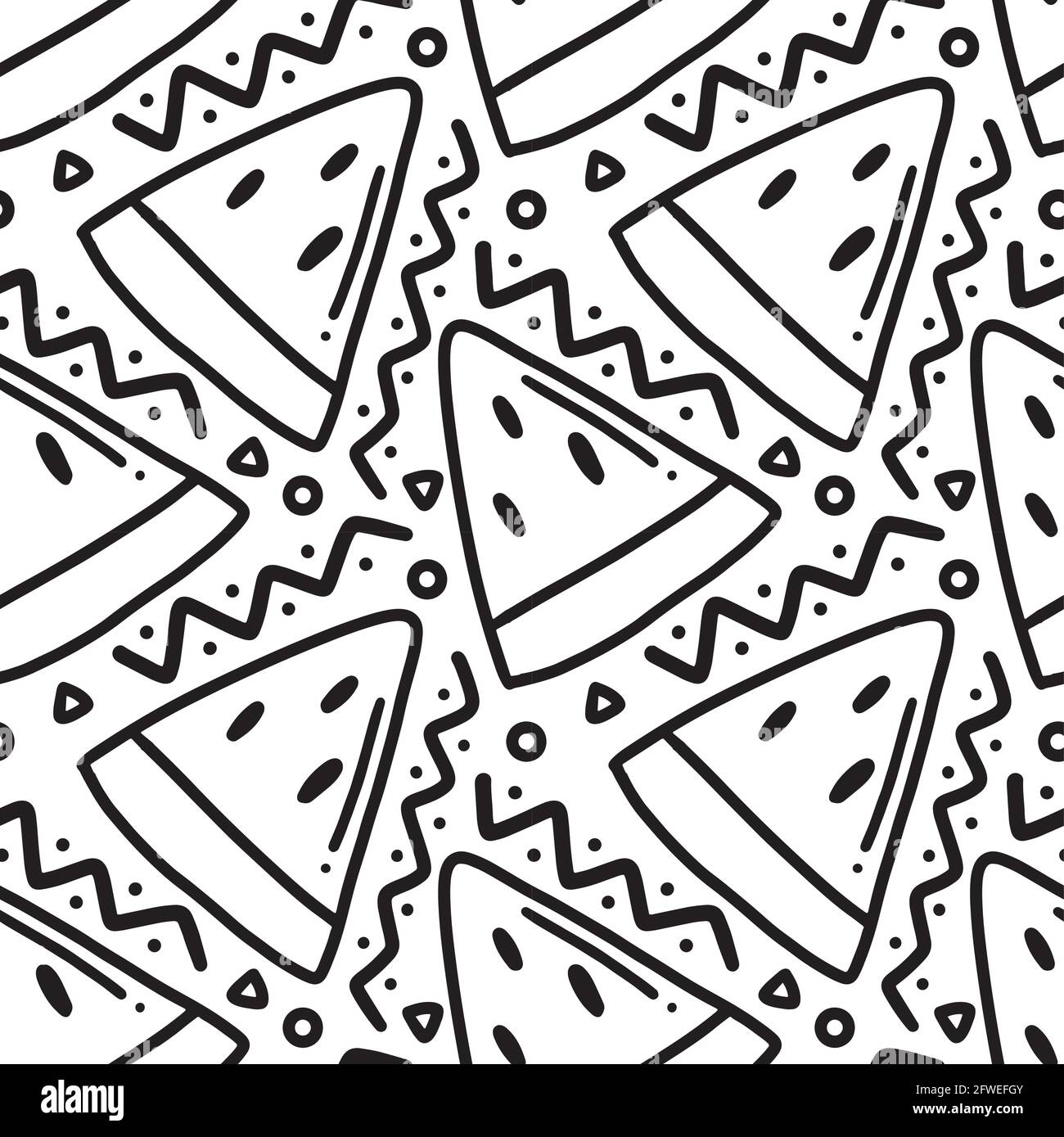 scribble pattern of watermelon fruit hand drawing Stock Vector Image ...