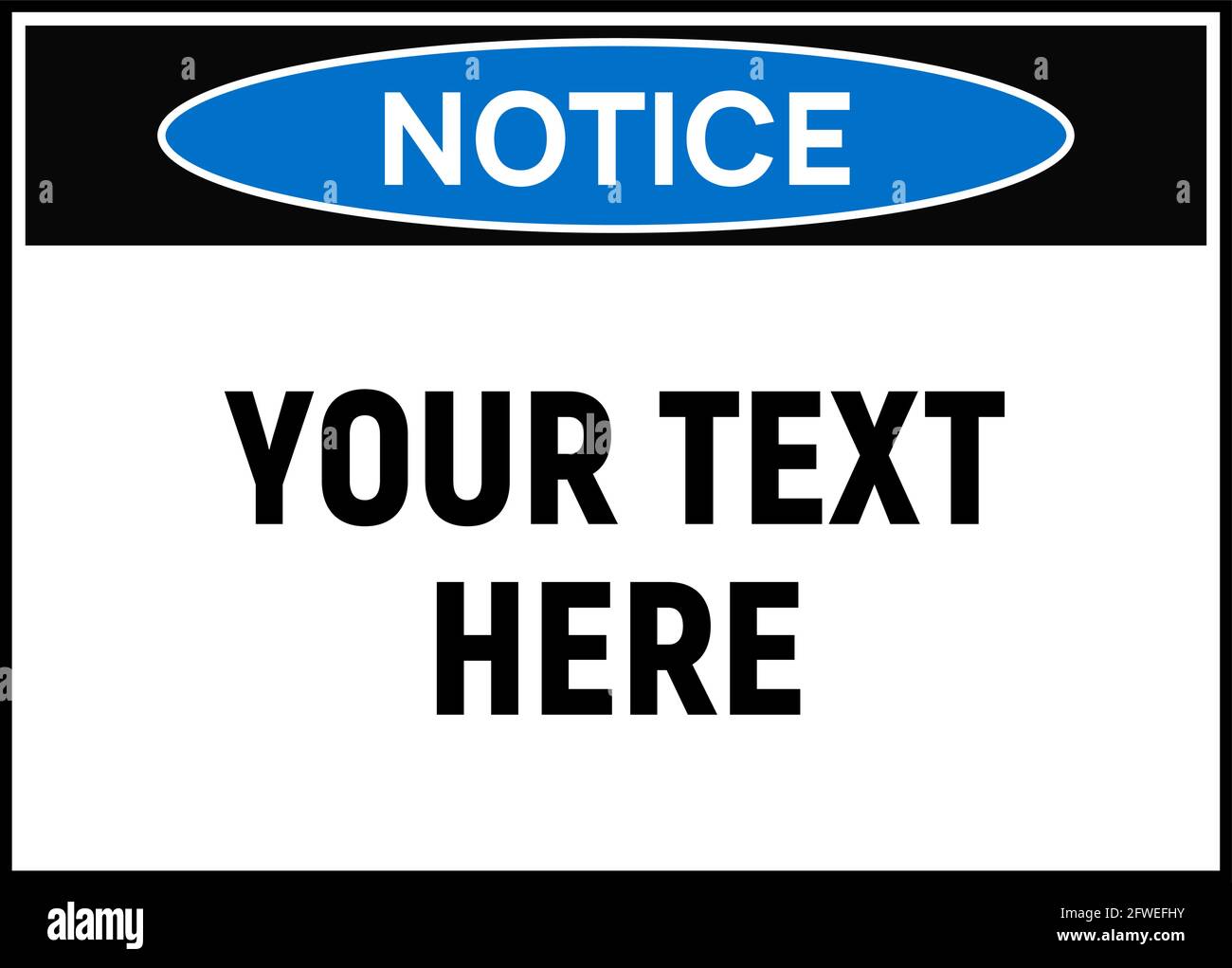 Notice danger warning sign poster. Caution notice message label sticker ...