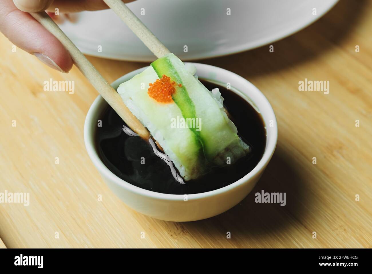 Japanese kitchen. Set of Japanese sushi and rolls. Food sticks Stock ...