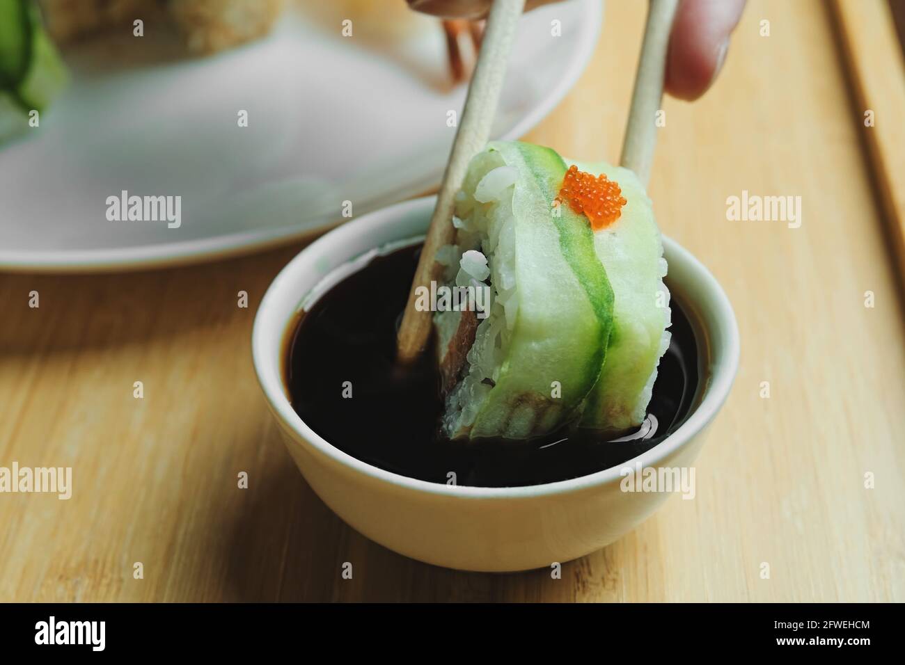 Japanese kitchen. Set of Japanese sushi and rolls. Food sticks Stock ...