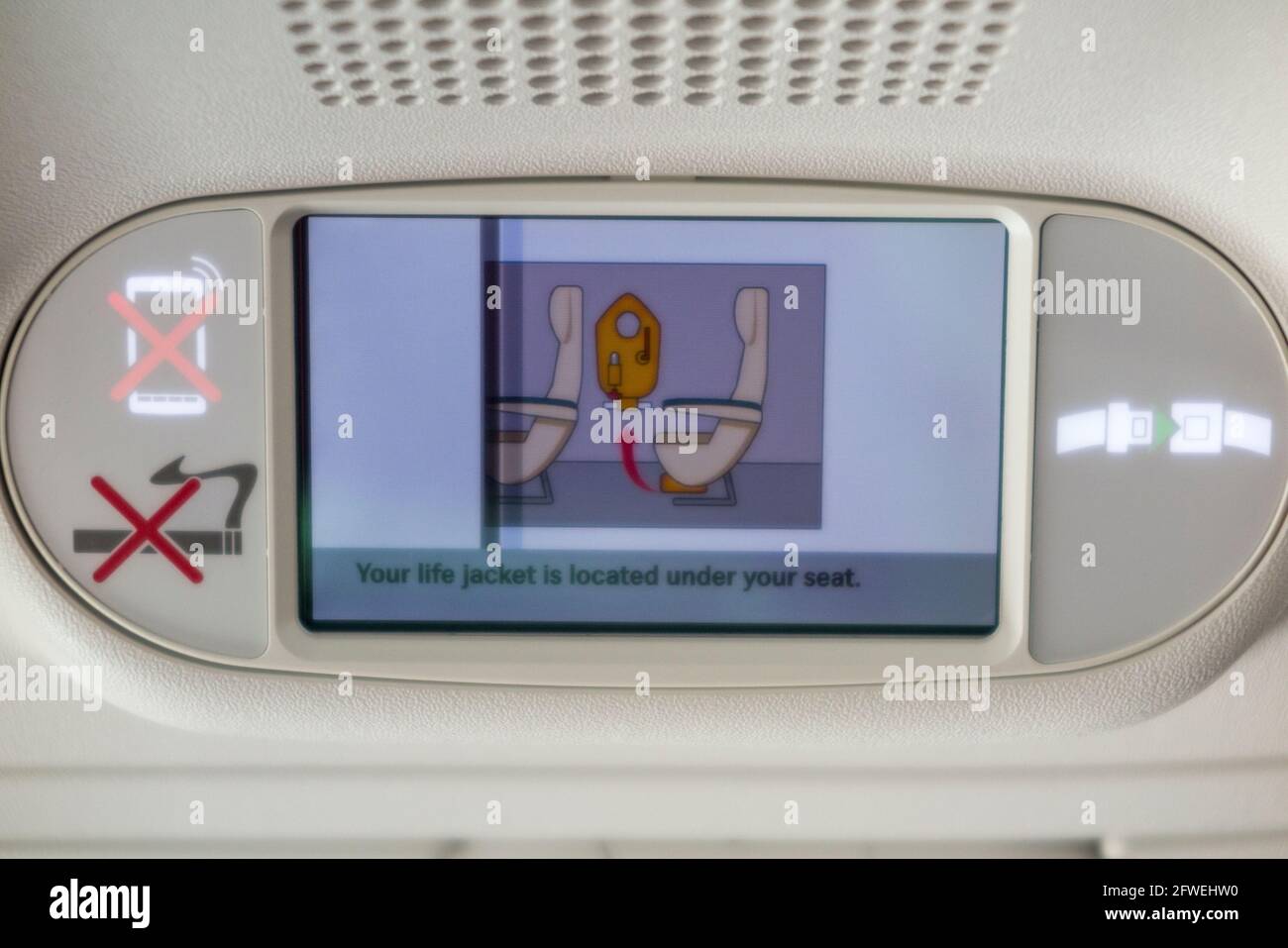 Recorded screening of aeroplane aircraft airplane air plane flight ...