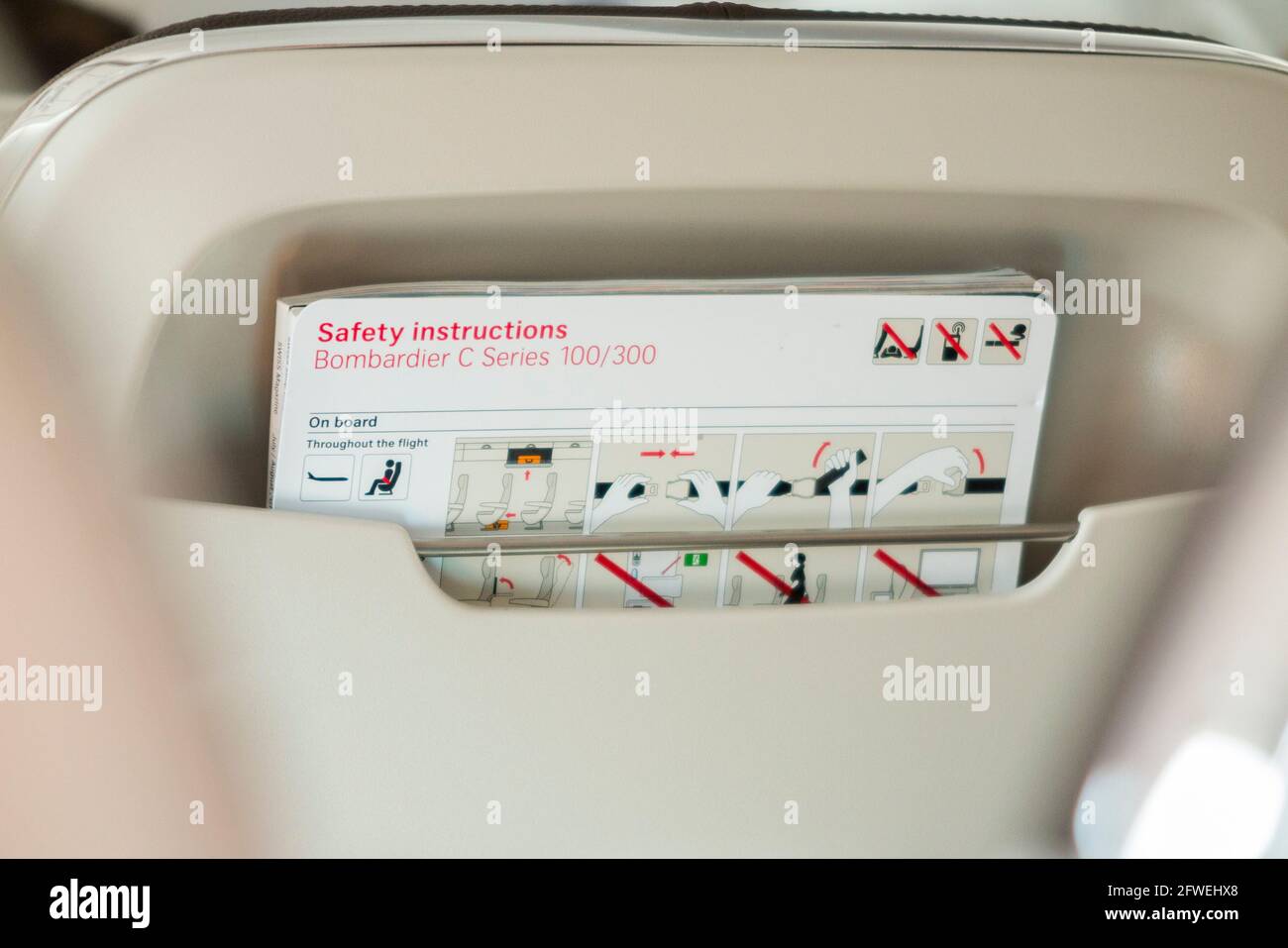 Safety & emergency instruction / guide card during a flight in a ...