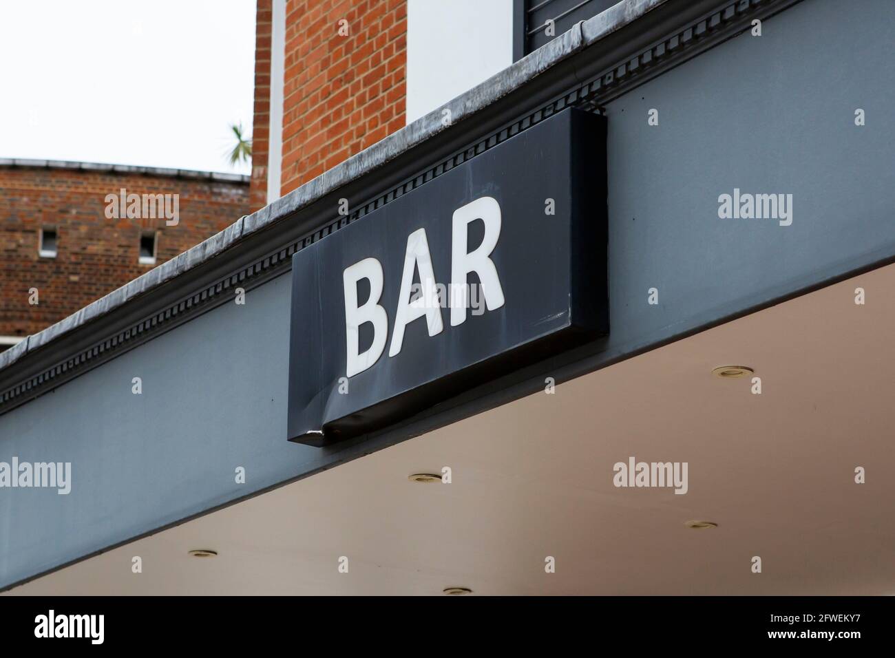 Bar sign in urban area Stock Photo - Alamy