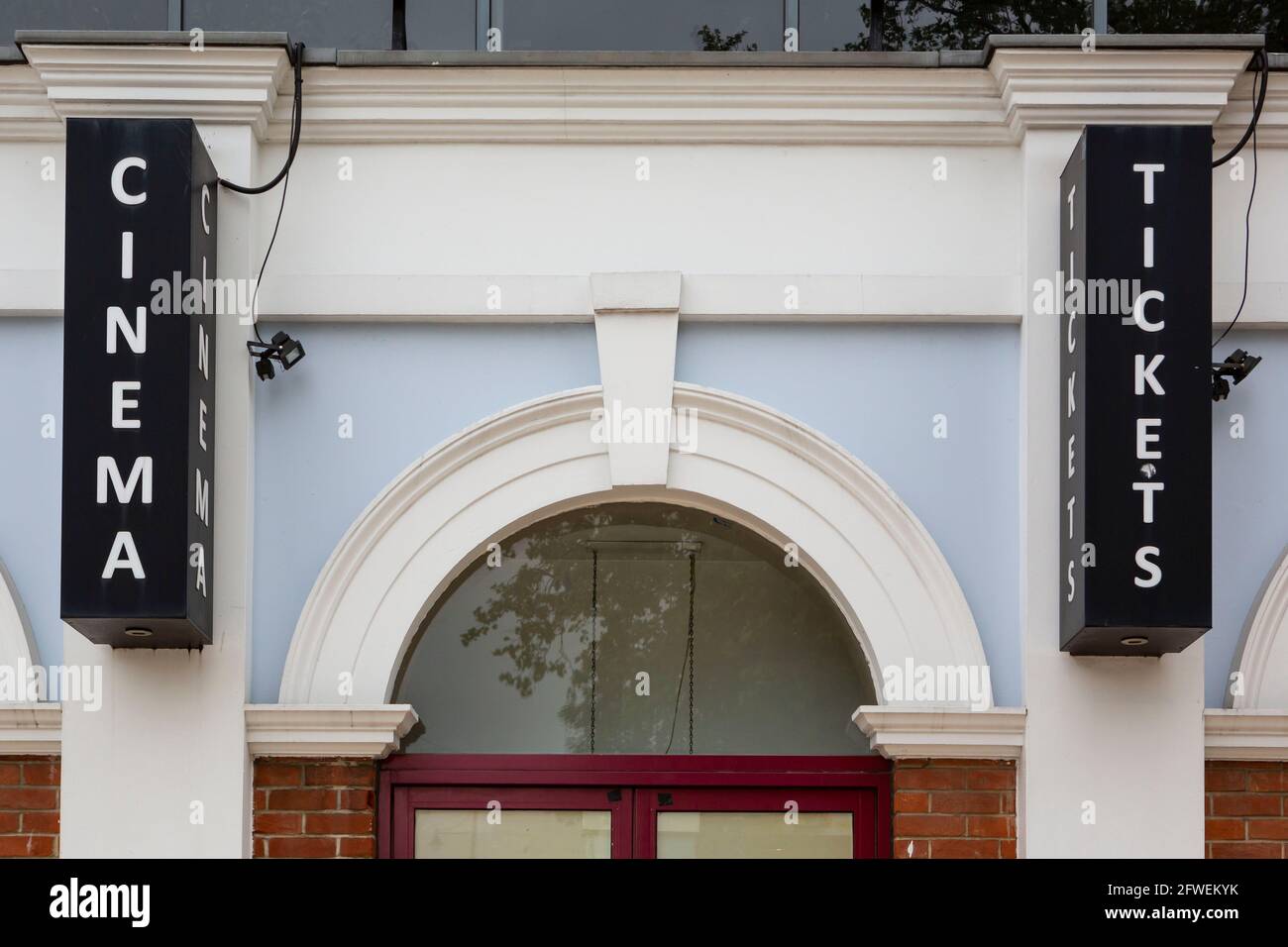 Cinema signage over entrance doorway Stock Photo - Alamy